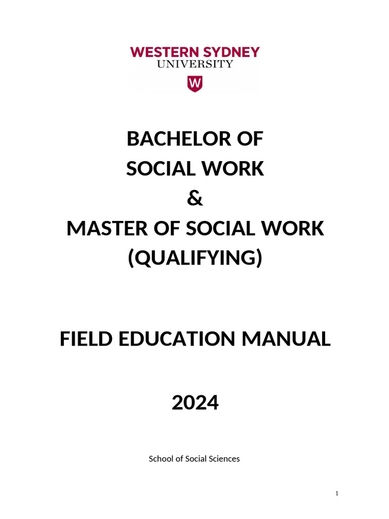 Social Work Field Education Manual 2024 | PDF | Social Work | Teachers