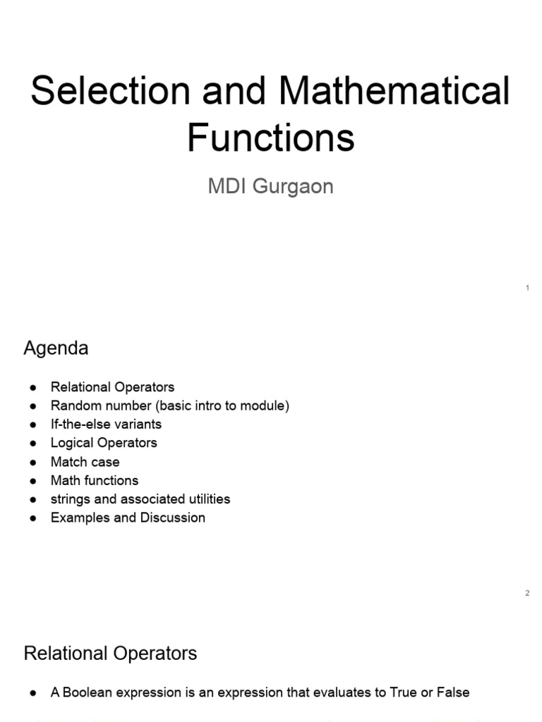 DMPP Selection Mathematical Functions | PDF | Boolean Data Type | Computer Data