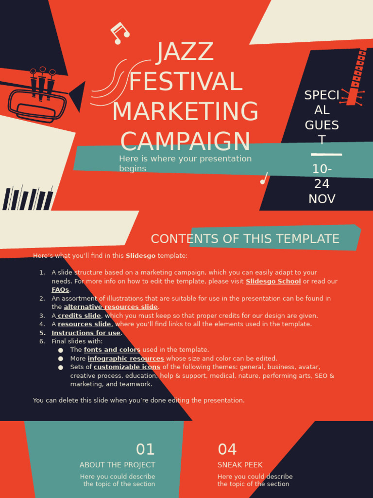 Jazz Festival Marketing Campaign by Slidesgo | PDF | Planets | Planets ...