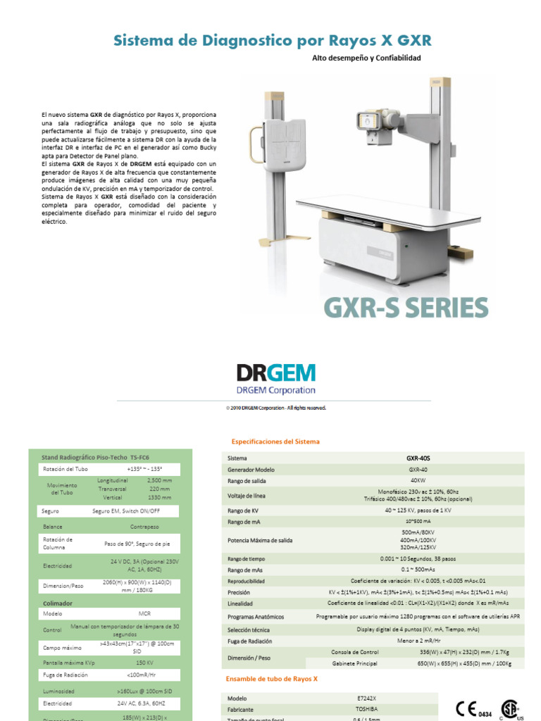 Drgem - GXR-32 - Sistema de Diagnostico Por Rayos X GXR | PDF | Rayo X ...