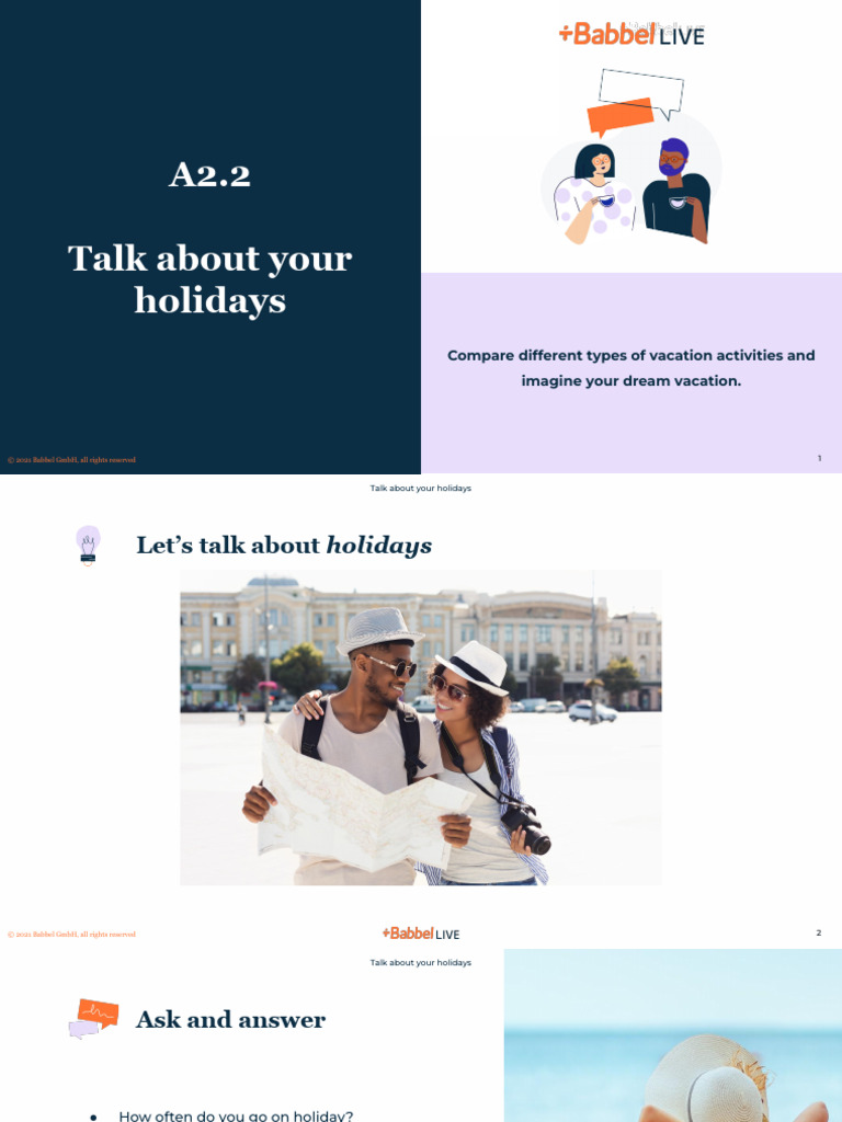 ENG - A2!2!20 Talk About Your Holidays | PDF