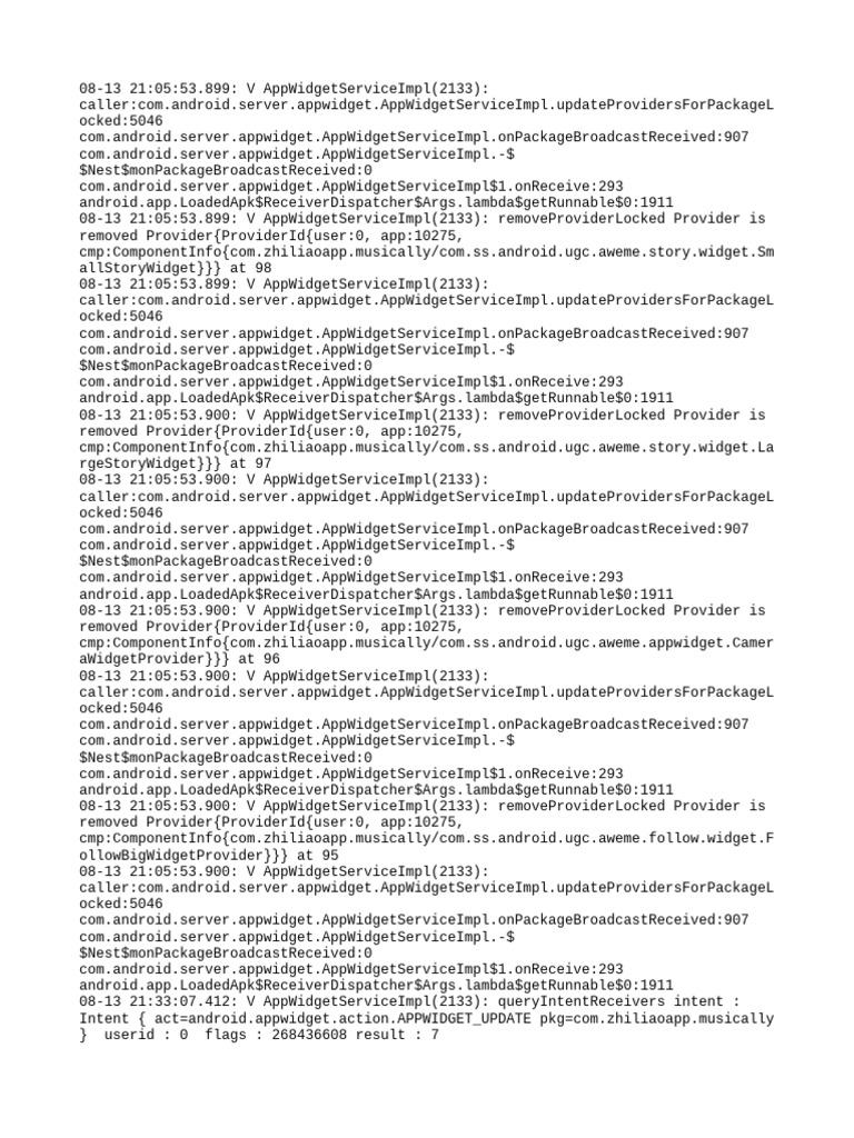 Appwidget History Log1 | PDF | Application Software | Graphical User Interfaces