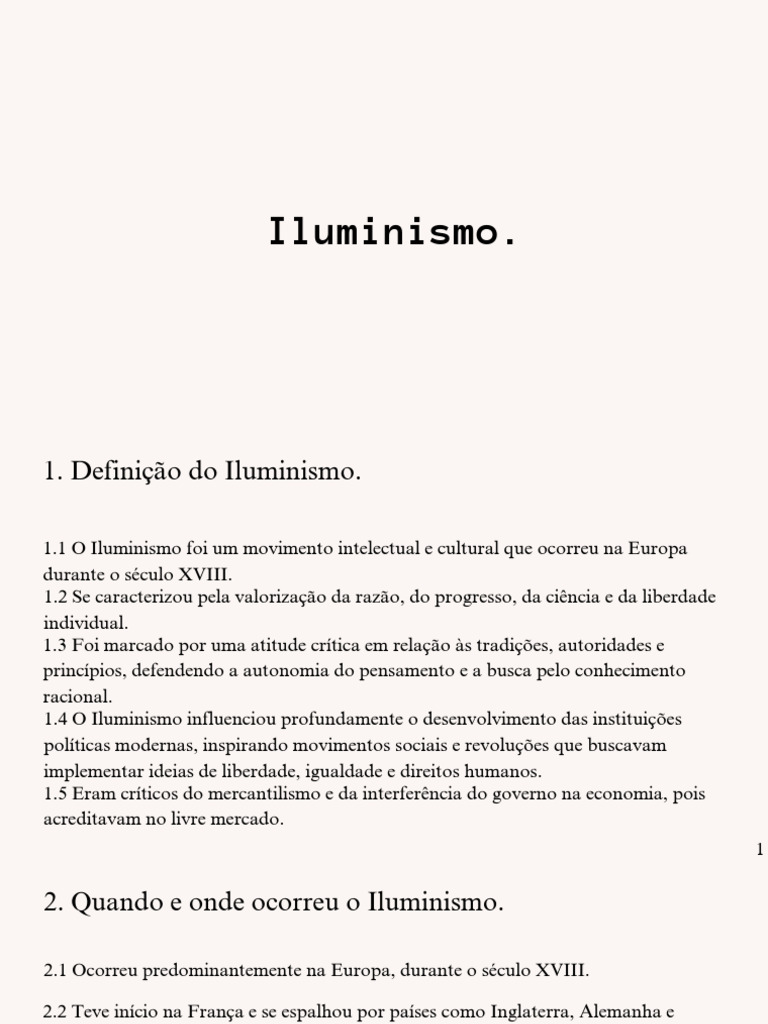 Iluminismo - 20240808 - 213025 - 0000 | PDF | Iluminismo | Liberdade
