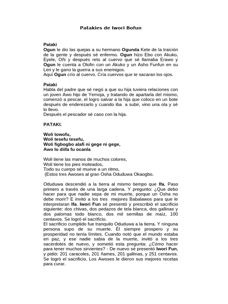 Patakies Iwori Bofun | PDF