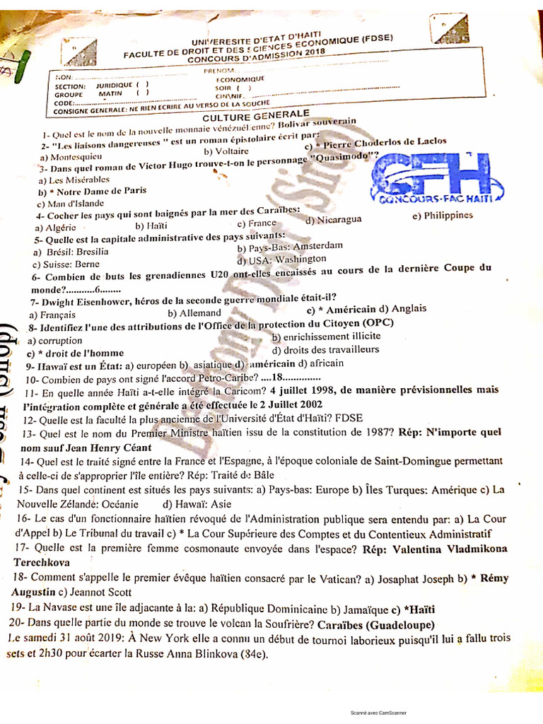 Tchala Connaissances Générales FDSE | PDF