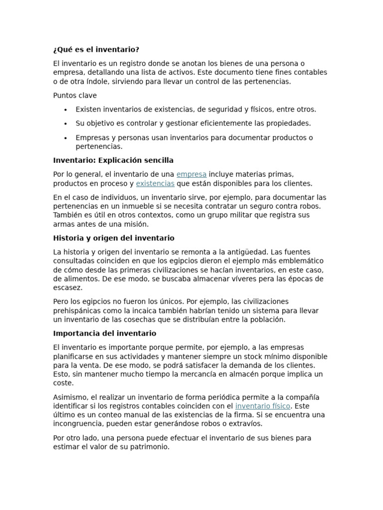 Qué Es El Inventario | PDF | Business | Contabilidad