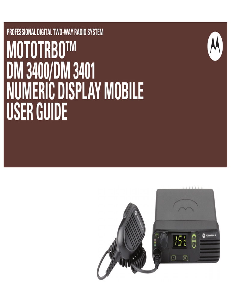 Motorola DM-3400 DM-3401 User | PDF | Telephone Call | Radio