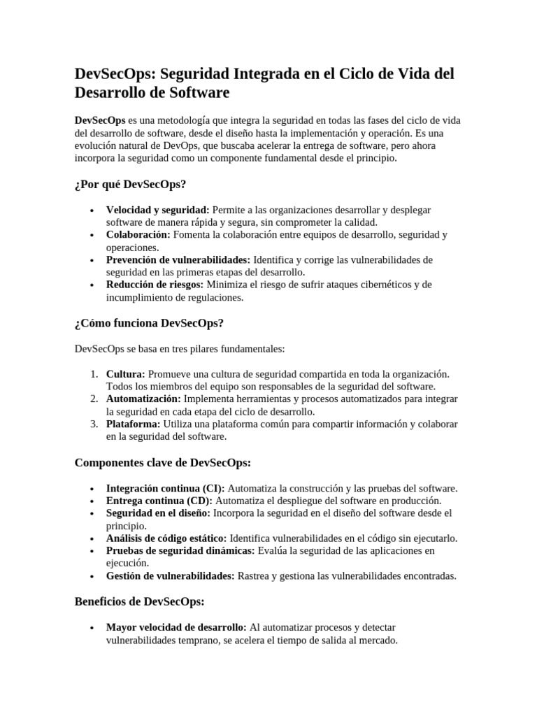 Dev Sec Ops | PDF | Software | Ingeniería de software