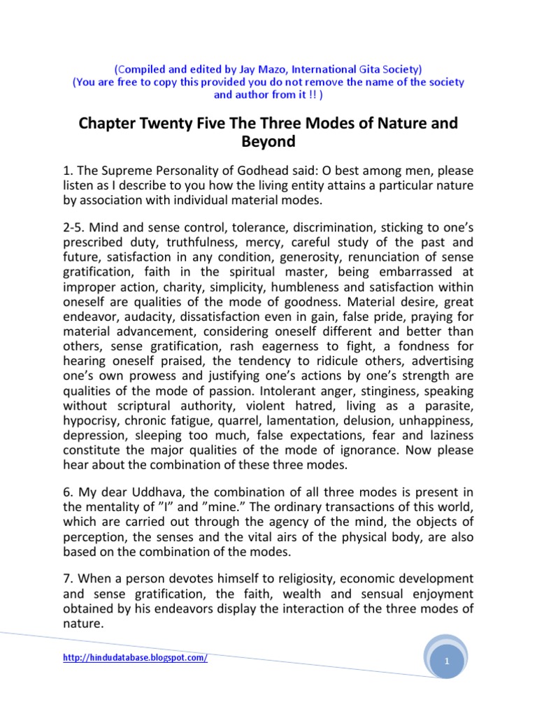 Understanding the Three Modes of Nature | PDF | Bhagavad Gita | Krishna
