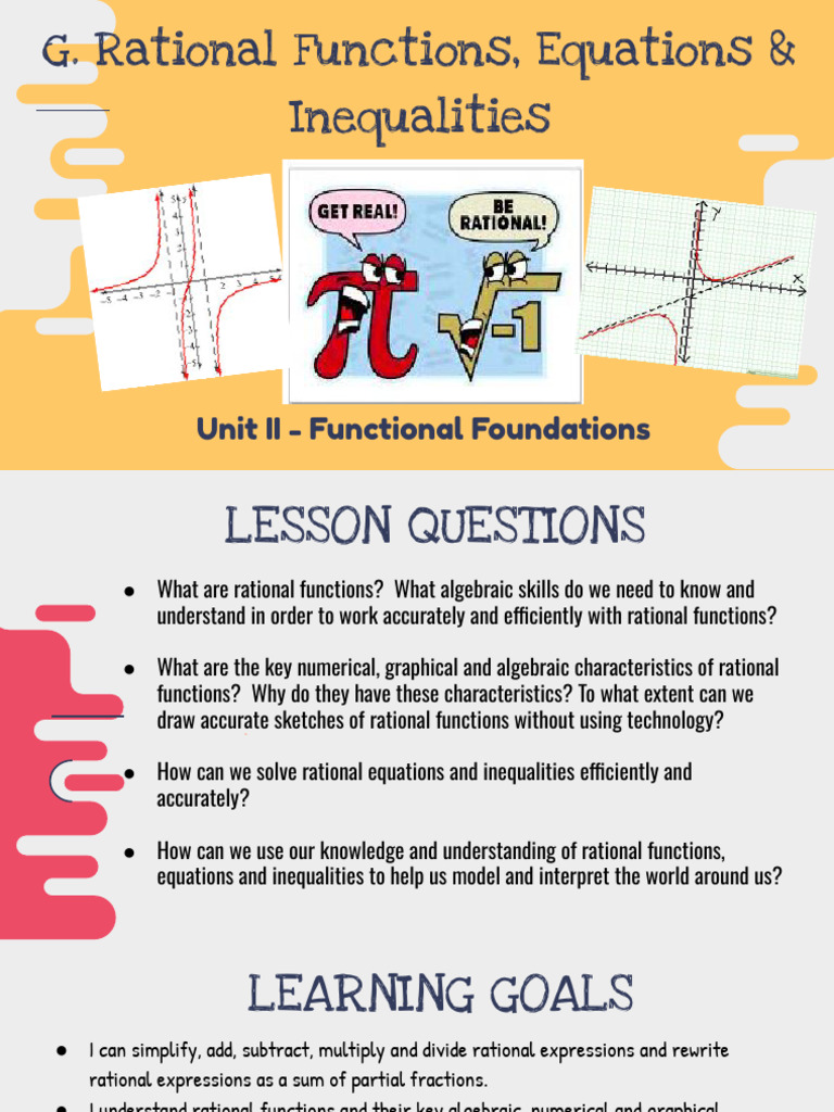 G Rational Functions Equations And Inequalities Pdf Multiplication Rational Number