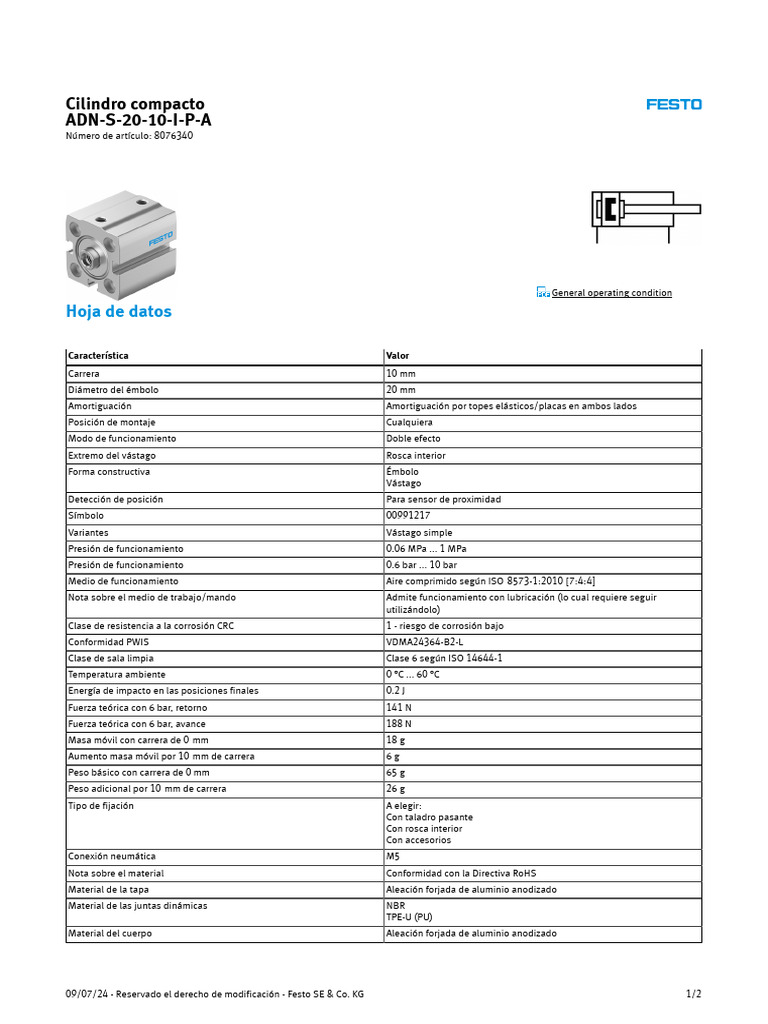 Datasheet | PDF | Pistón | Aluminio
