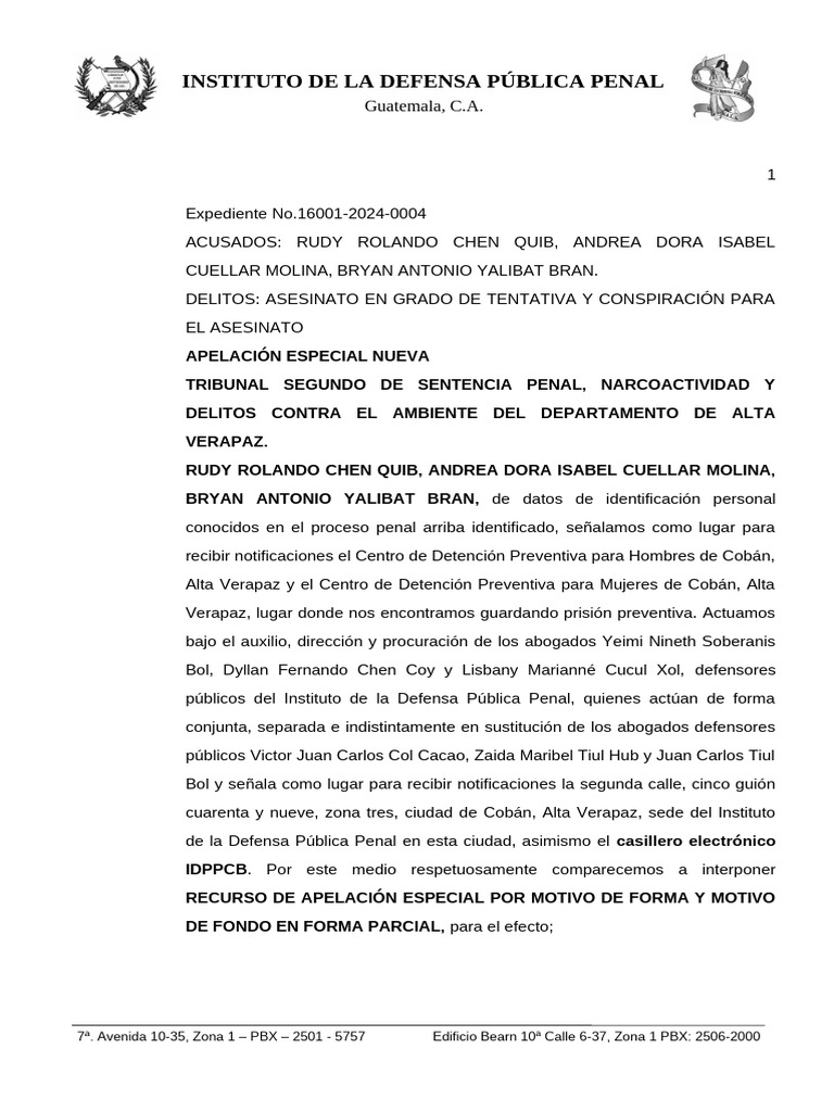 Recurso Final Apelación Especial | PDF | Guatemala | Sentencia (ley)