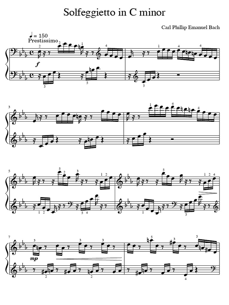 CPE Bach Solfeggietto in C Minor | PDF | Bach Family | Compositions