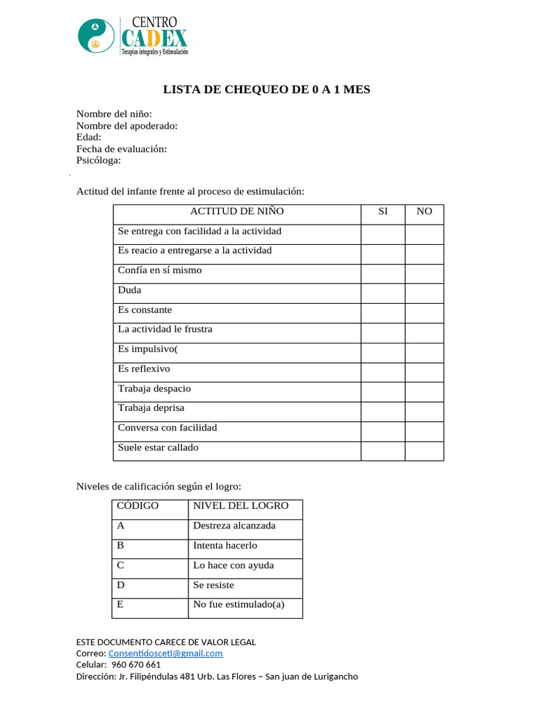 Formato de Lista de Chequeo | PDF | Mano | Cara