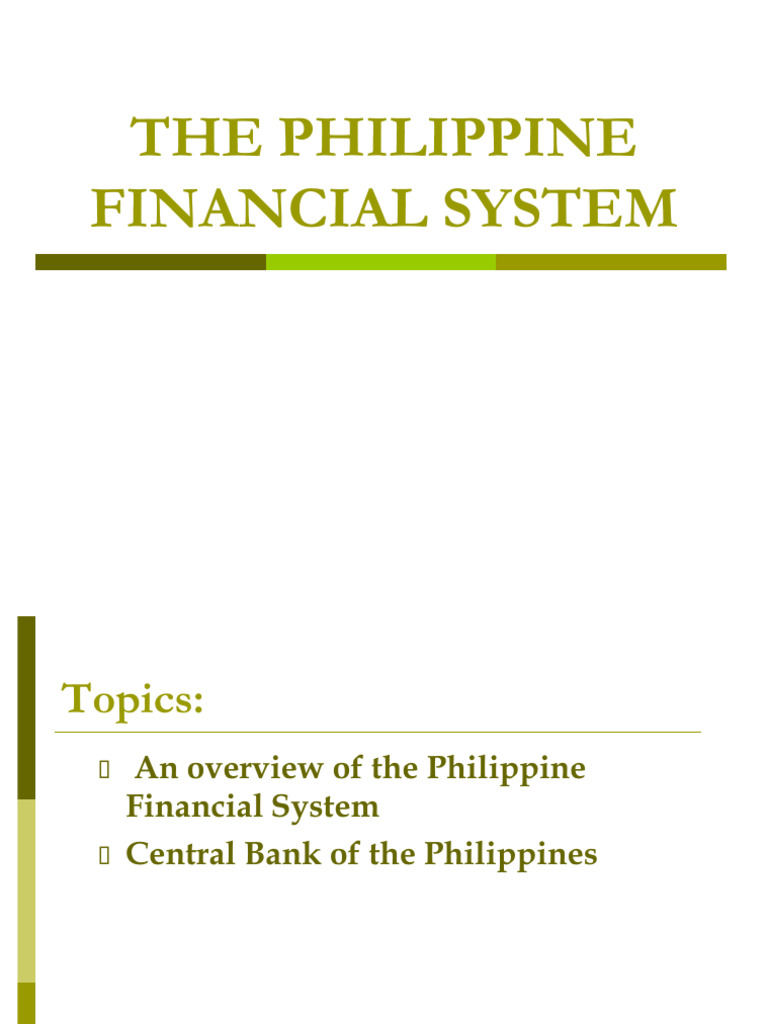 The Philippine Financial System | PDF