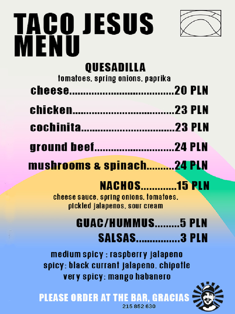 Taco Jesus Menu | PDF