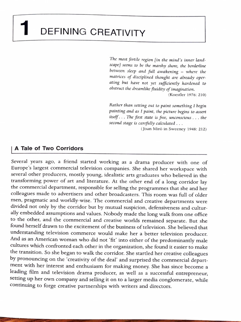 Bilton, C. (2007) - Defining Creativity | PDF | Creativity | Liberal Arts Education
