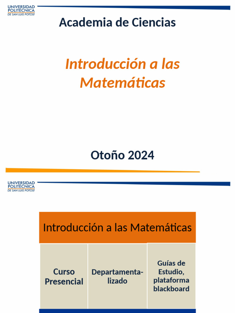 Presentación Mate Intro Otoño 2024 | PDF | Ecuaciones | Logaritmo