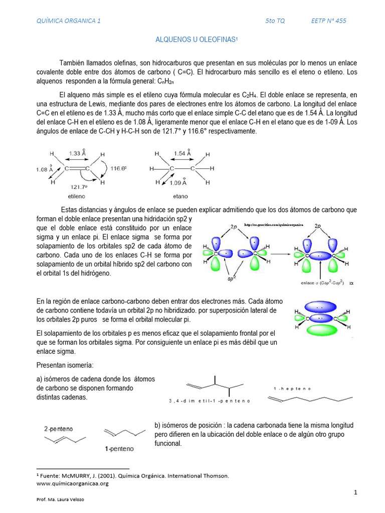 Alquenos Pdf Alqueno Enlace Químico