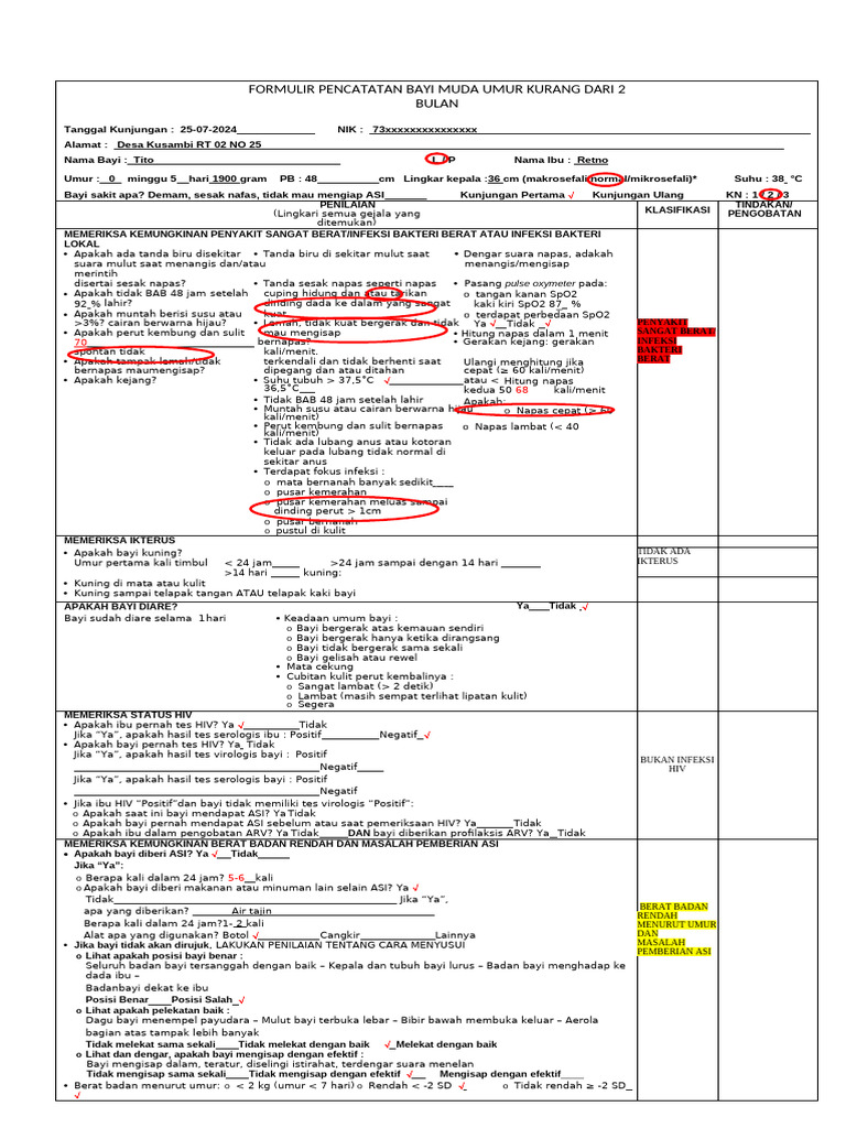 FINAL FORMULIR PENCATATAN BAYI MUDA Edit SHK | PDF | Pengembangan Diri