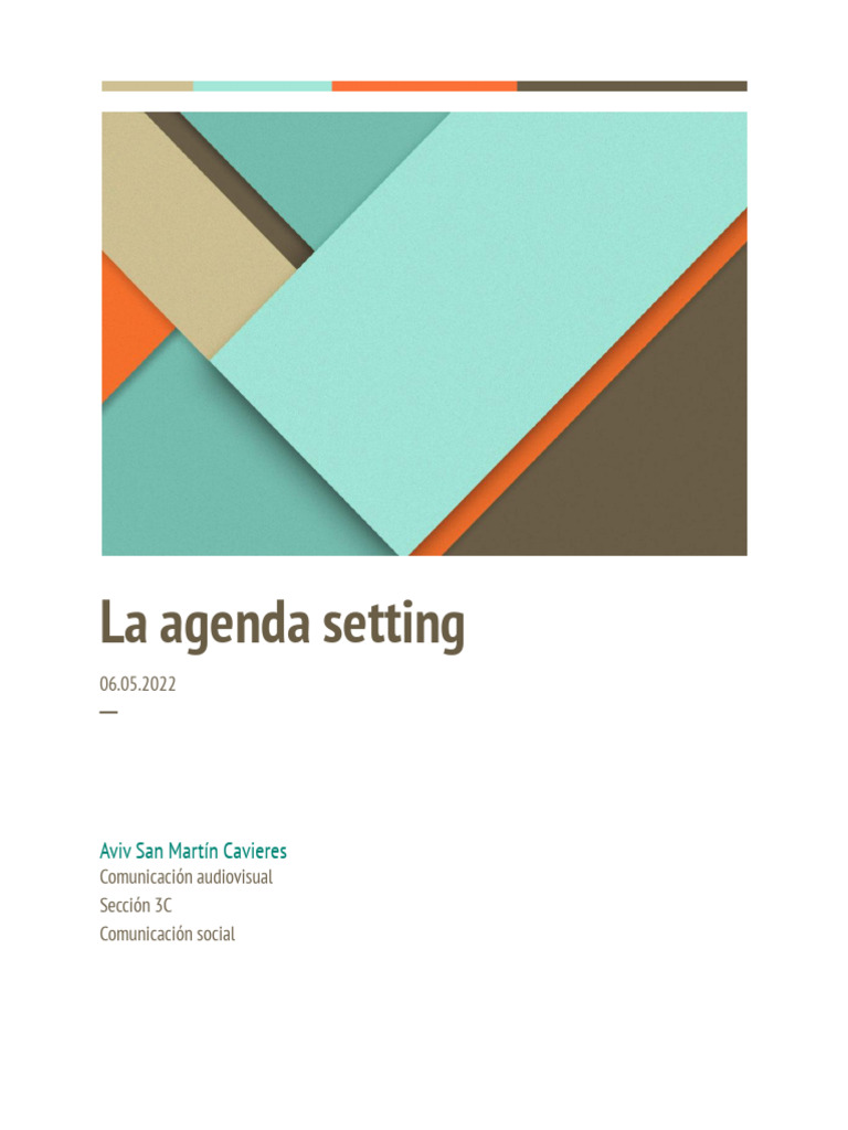 Agenda Setting | PDF