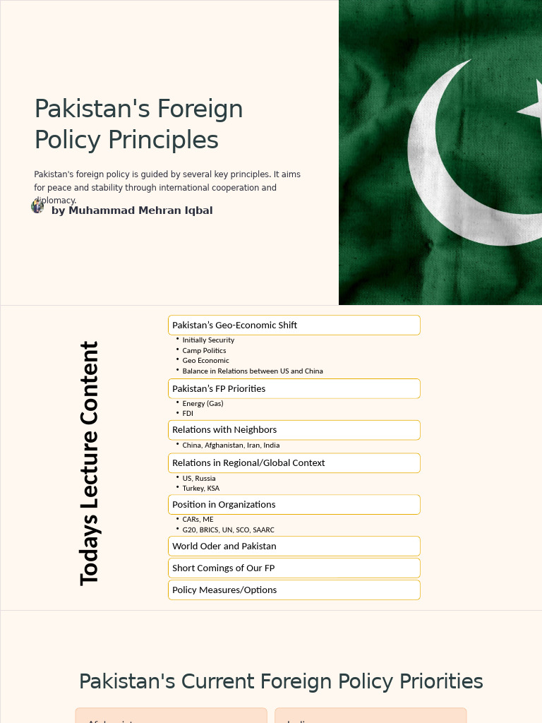 Pakistan's Foreign Policy Overview | PDF | Pakistan | Gulf Cooperation ...
