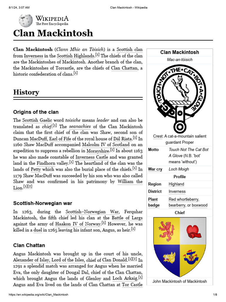 Clan Mackintosh - Wikipedia | PDF | Scottish People | Clans