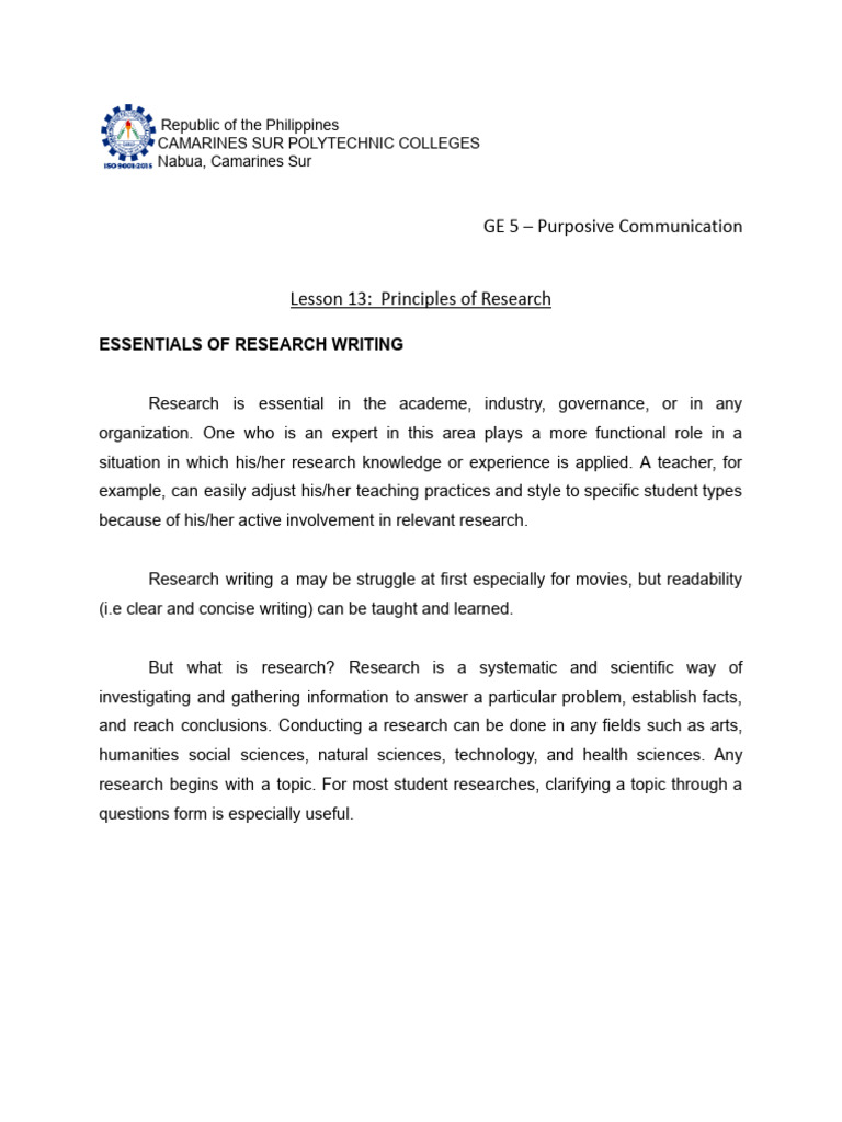 GROUP 5 - Principles of Research | PDF | Methodology | Science