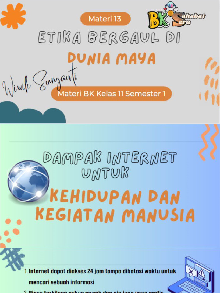 Materi 13 Etika Bergaul Di Dunia Maya | PDF
