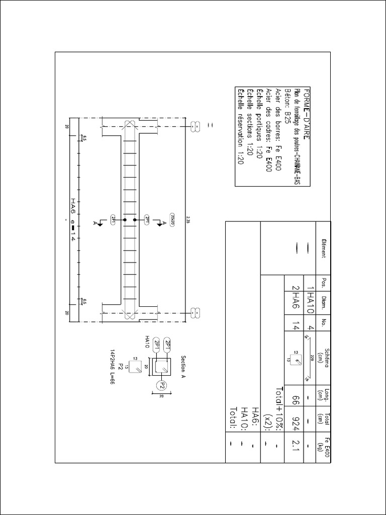 Ferraillage Chainage Bas | PDF
