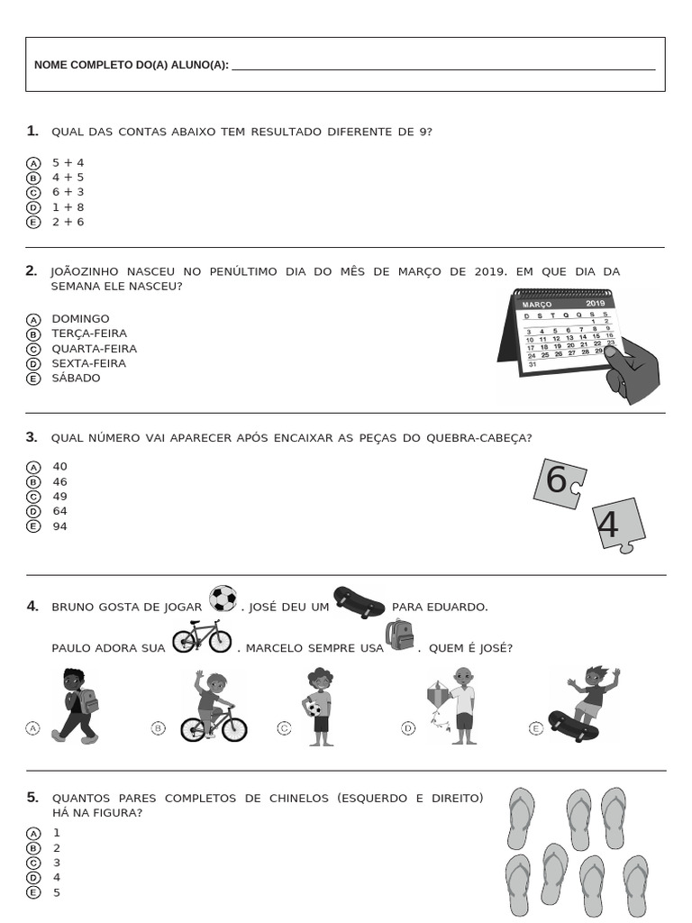 Simulado Obmep 2 Ano | PDF