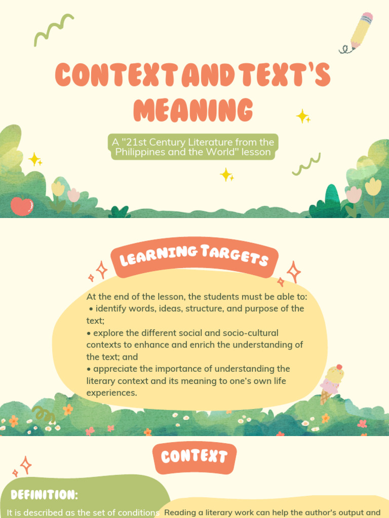 Lesson 3 Context and Text Meaning | PDF | Senses | Neuroscience