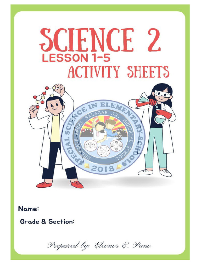 Science 2-Lesson 1-4 Activity Sheets | PDF | Volume | Gases