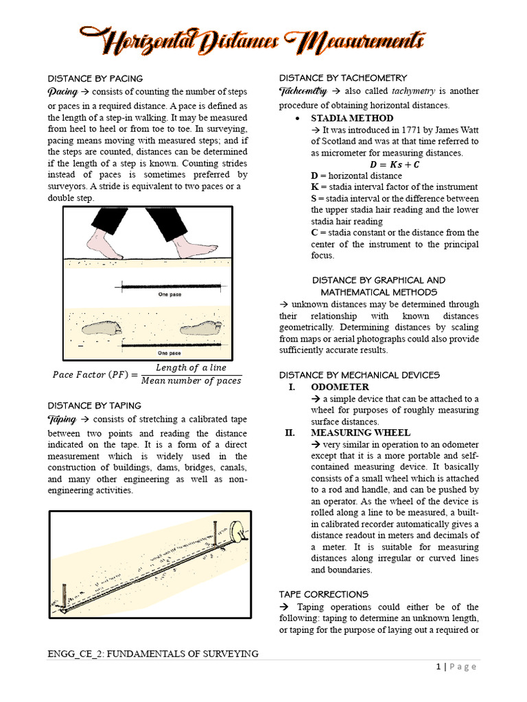 MODULE 2 Horizontal Distances Measurement | PDF | Surveying | Distance