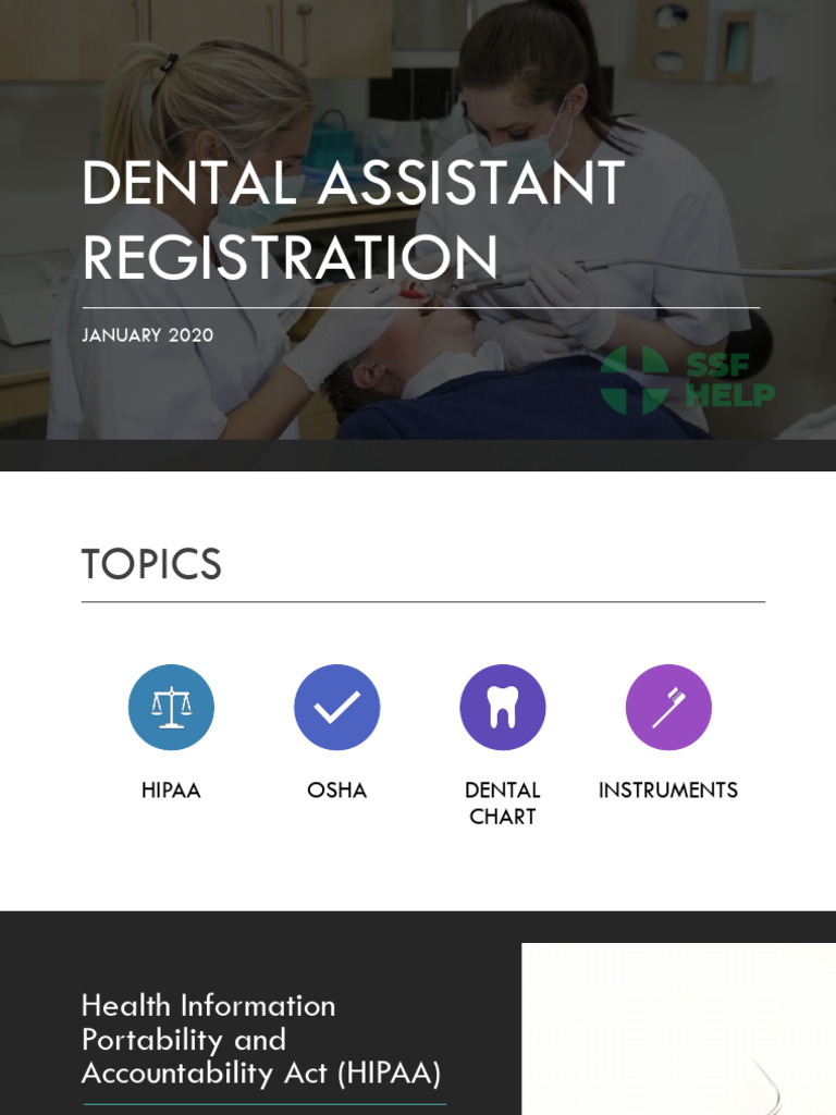 Dental Assistant Registration Material | PDF | Health Insurance Portability And Accountability ...