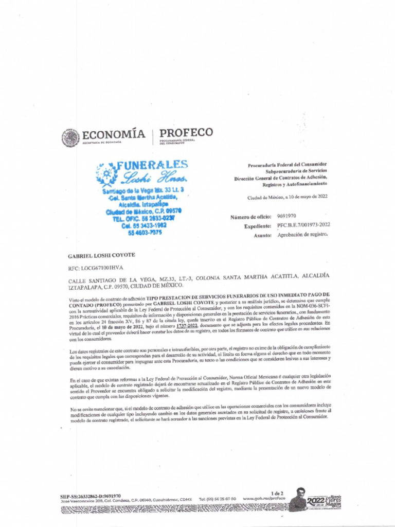 Restos Humanos Carlota Iris Ceballos Ugarte. Fune Loshi Hnos | PDF