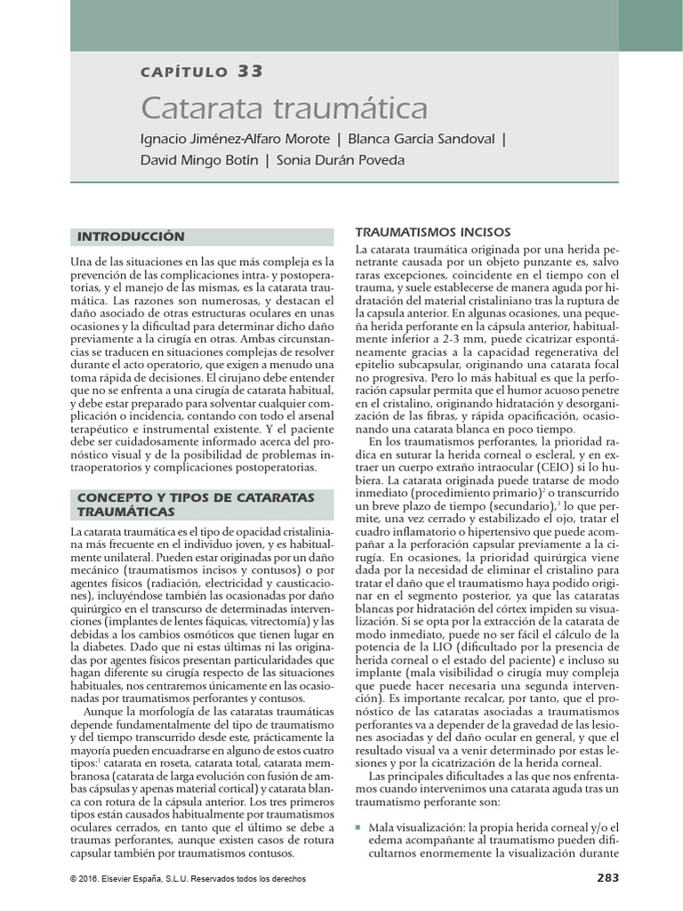 2016 Cap 33 Catarata Traumatica | PDF | Catarata | Glaucoma