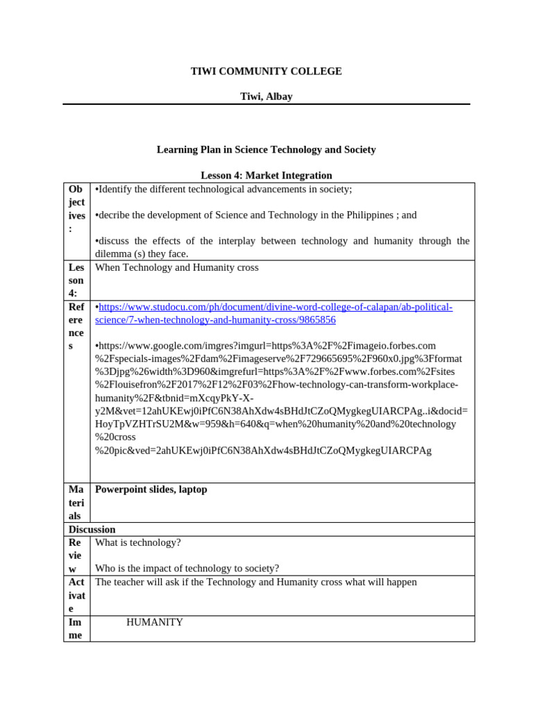 Lesson Plan For Powerpoint Presentation | PDF | Television | Telephone