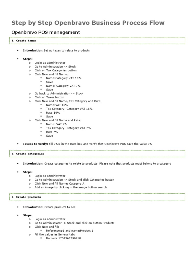 Step by Step Openbravo POS Business Process Flow | PDF | Point Of Sale ...