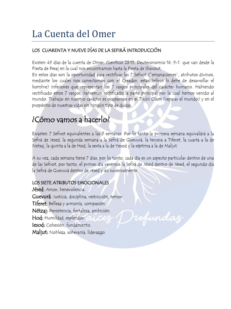 La Cuenta del Omer | PDF