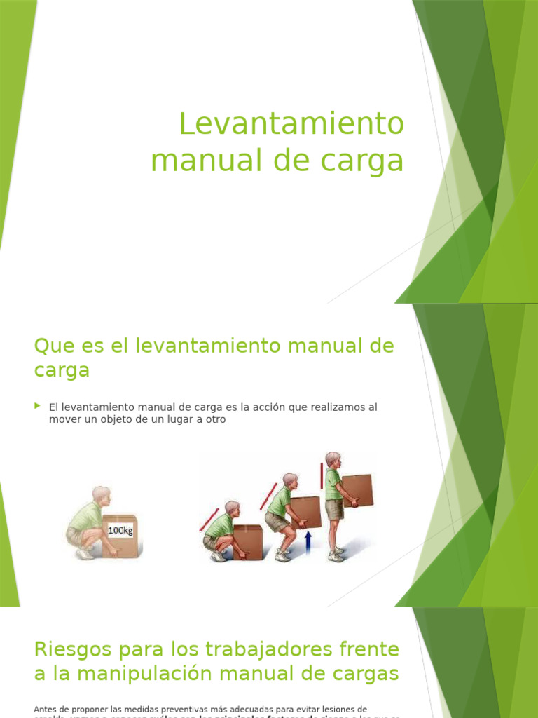 Levantamiento Manual de Carga | PDF | Higiene | Factores humanos y ergonomía