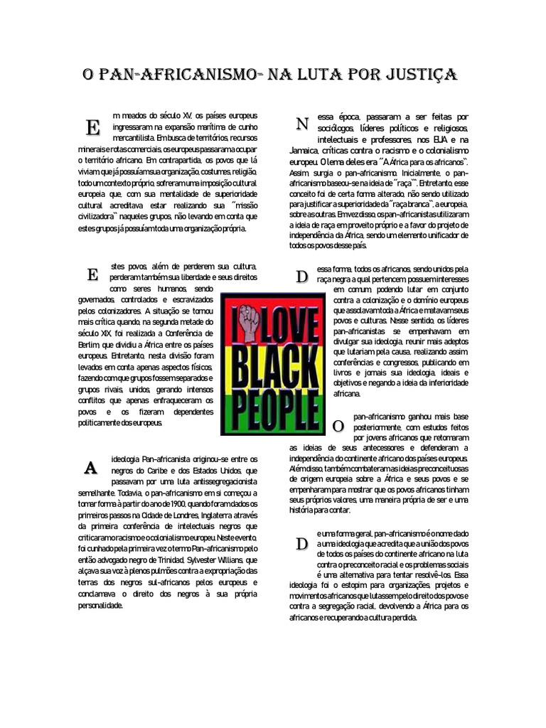 Pan-Africanismo: Luta e Justiça na África | PDF | Apartheid | Pan ...
