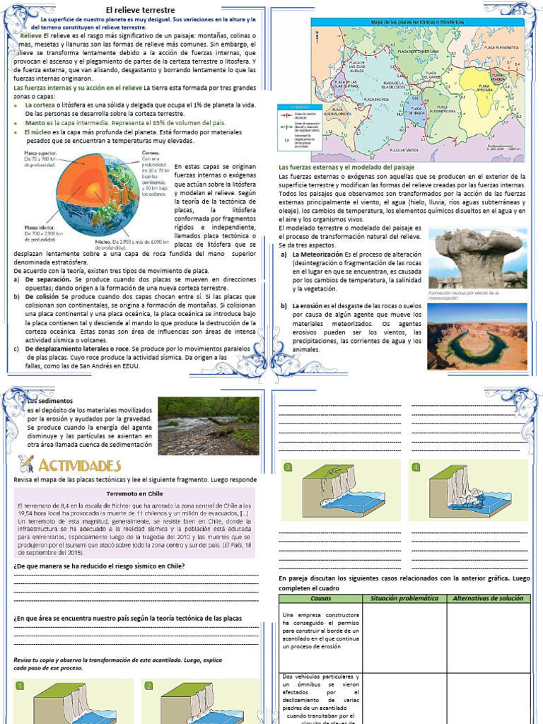 El Relieve Terrestre | PDF | Placas tectónicas | Terreno