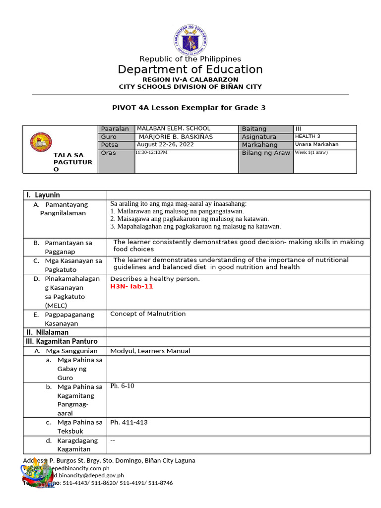 HEALTH 3 Quarter 1 Week 1 2 | PDF
