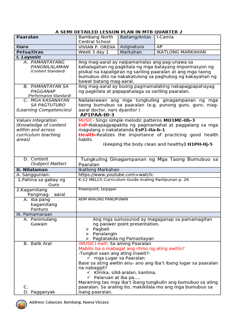 CO LP ARALING PANLIPUNAN Tungkulin NG Mga Guro | PDF