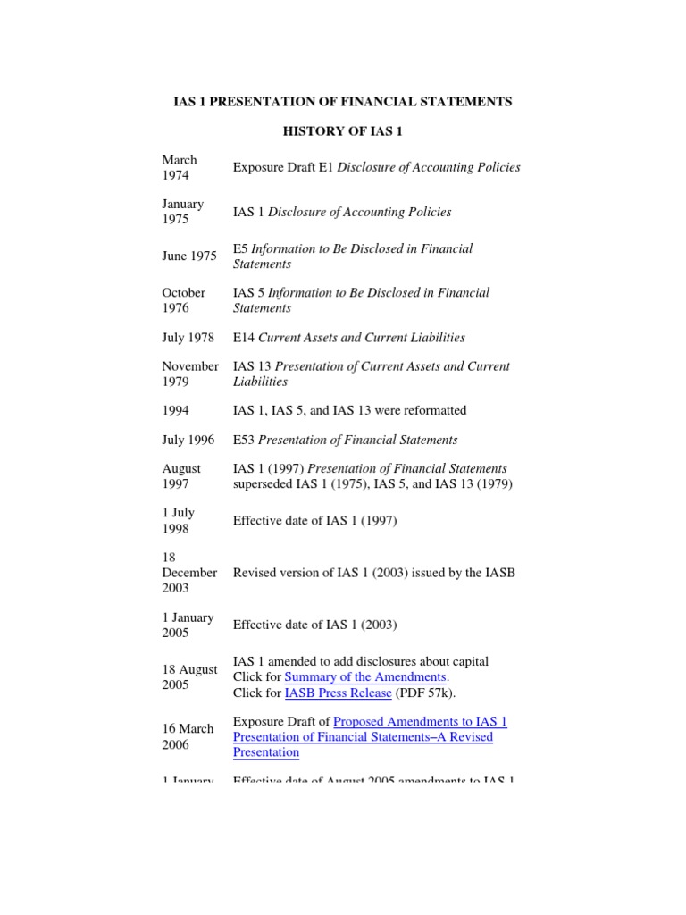IAS 1 Summary | PDF | International Financial Reporting Standards ...