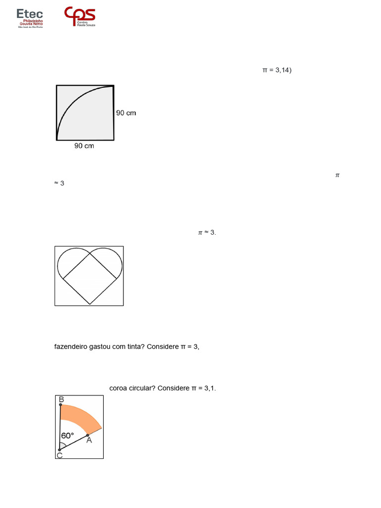 Atividade Avalitiva - Círculo e Circunferência | PDF | Círculo