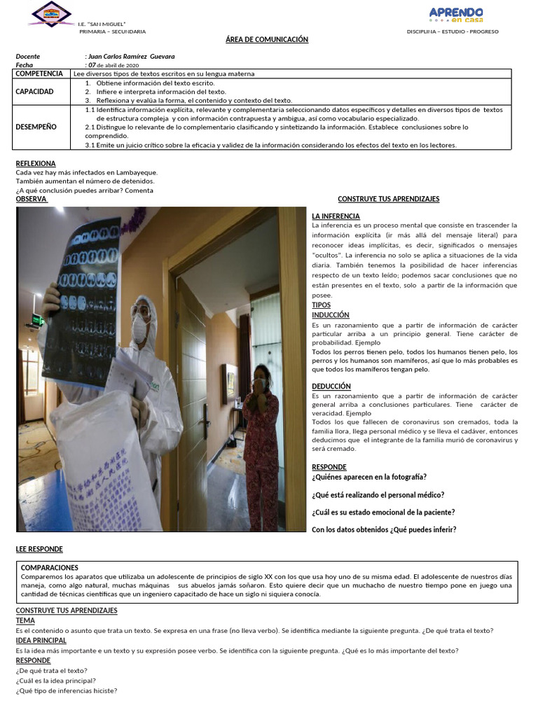 Tema e Idea Principal Cuarto Grado | PDF | Inferencia | Información