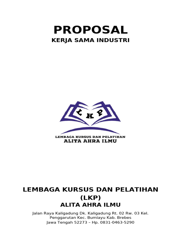 PROPOSAL KERJA SAMA LKP DENGAN PERUSAHAAN | PDF