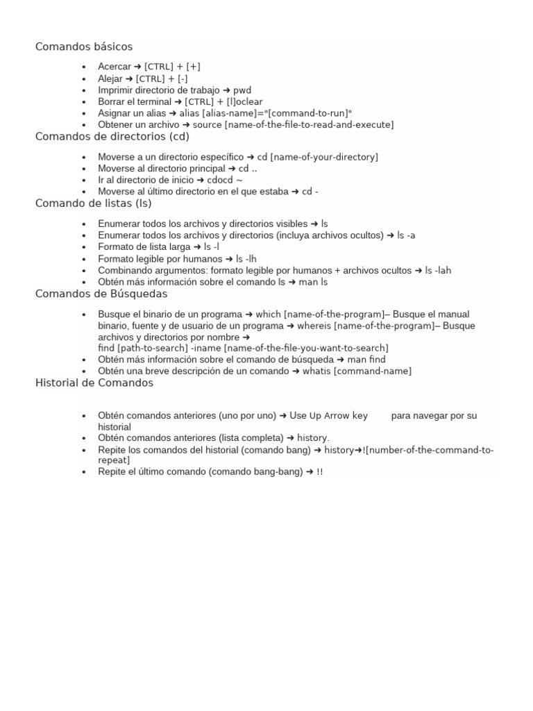 Comandos básicos Linux | PDF | Archivo de computadora | Tecnología de sistema operativo